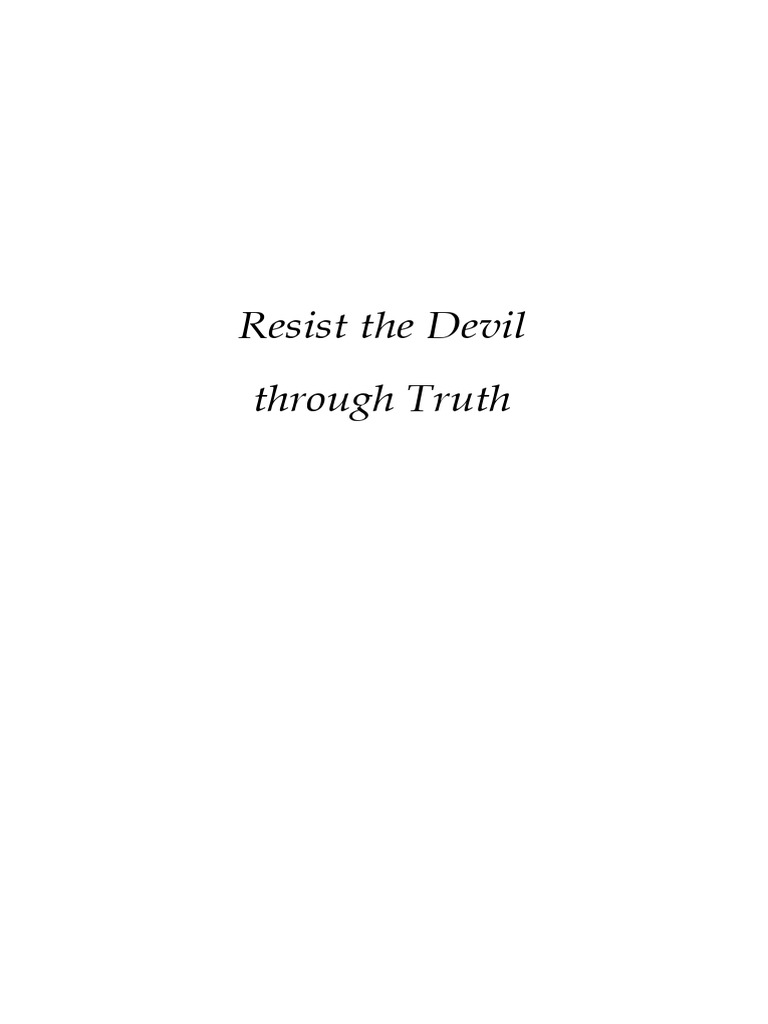 Resist The Devil Through Truth-1 | PDF | Love | Jesus