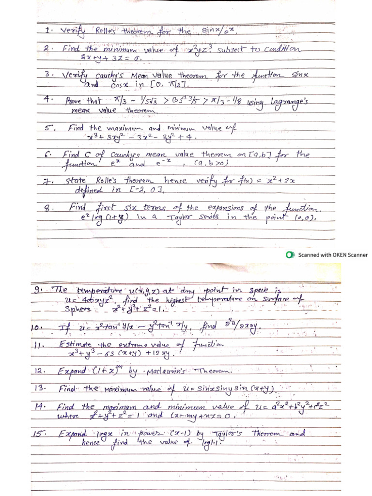 Important Questions M1 | PDF