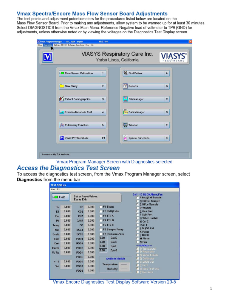 Vmax Encore-Spectra Adjustments | PDF | Pressure Measurement | Voltage