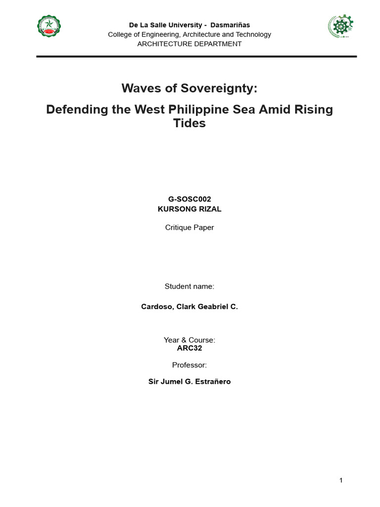 Defending Philippine Sovereignty at Sea | PDF | Philippines ...