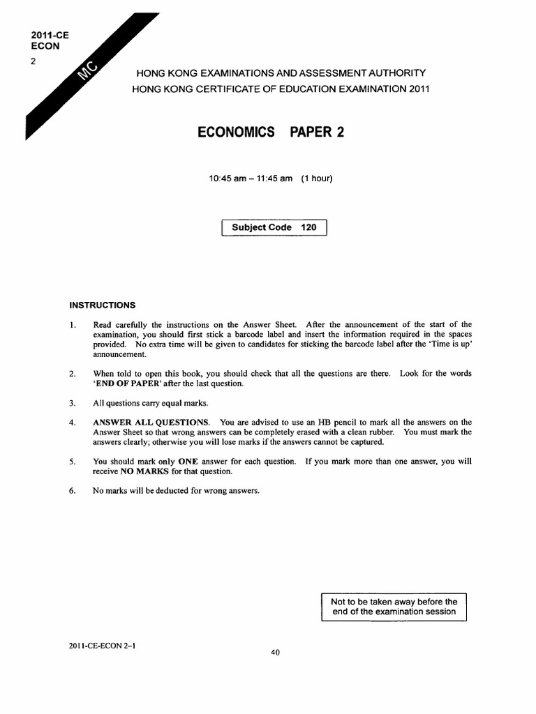 2011 Economics Paper 2 | PDF