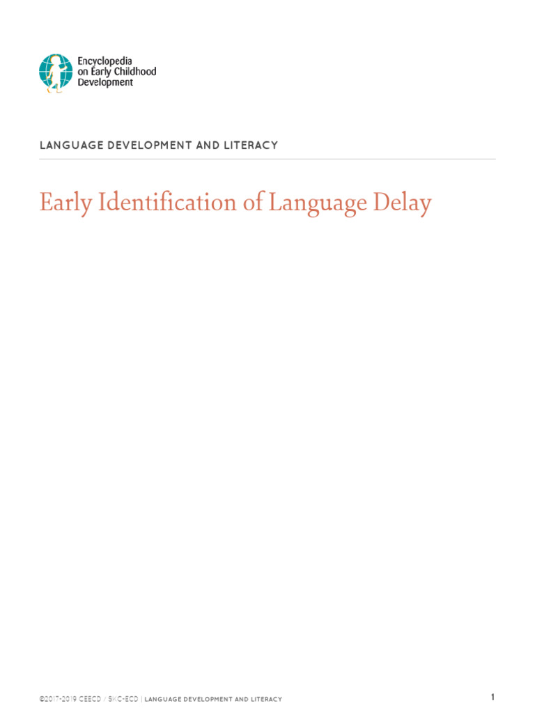 Early Identification of Language Delay | PDF | Language Development ...