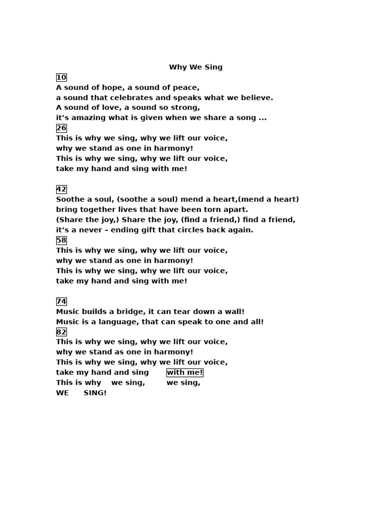 Why We Sing Pdf