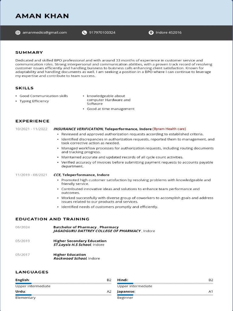 Aman Resume | PDF | Business