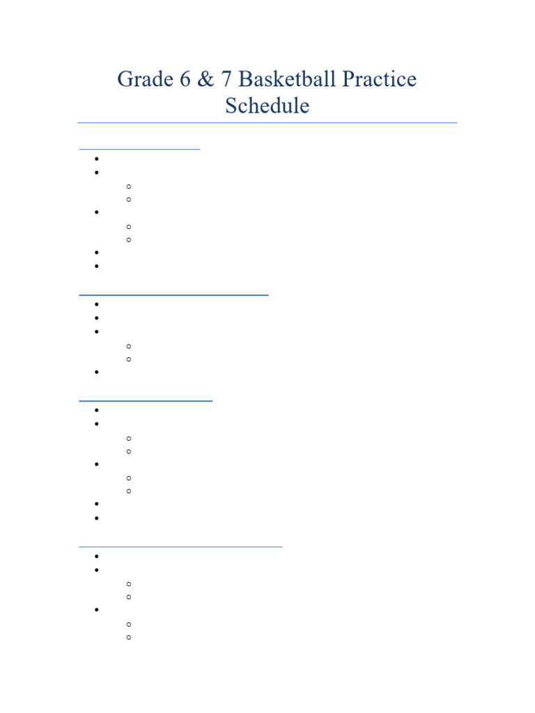 6th & 7th Grade Basketball Practice Plan | PDF | Management Of Obesity ...
