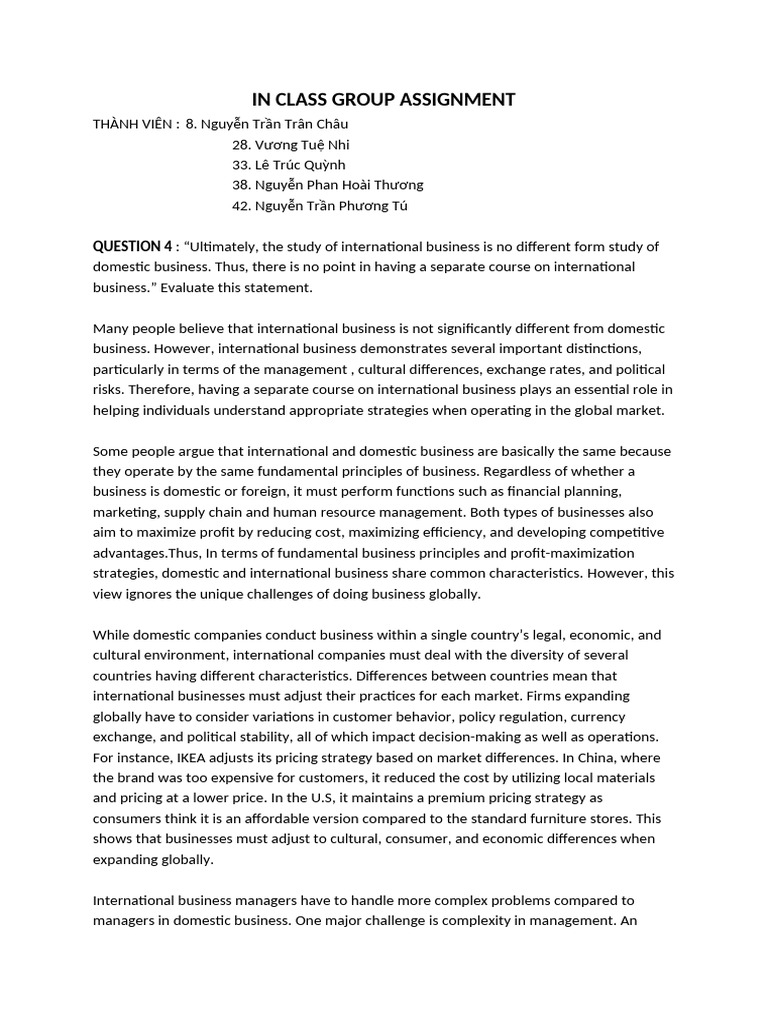 Nhóm-4 L p-49K01.2 Chương-1 Inclass | PDF | Exchange Rate | Pricing