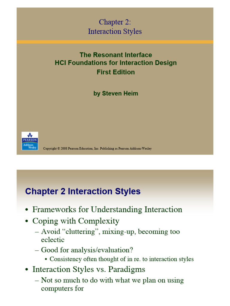 interaction styles | PDF | Menu (Computing) | Graphical User Interfaces