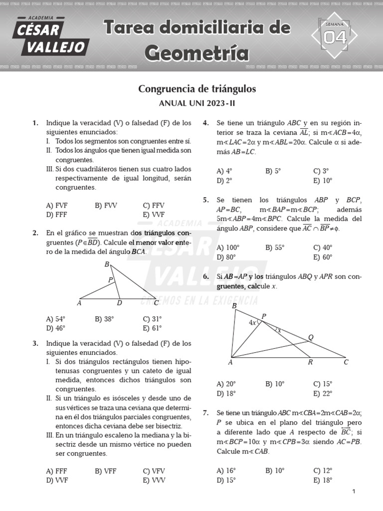 G AUNI Dom Sem04 | PDF | Triángulo | Objetos geométricos