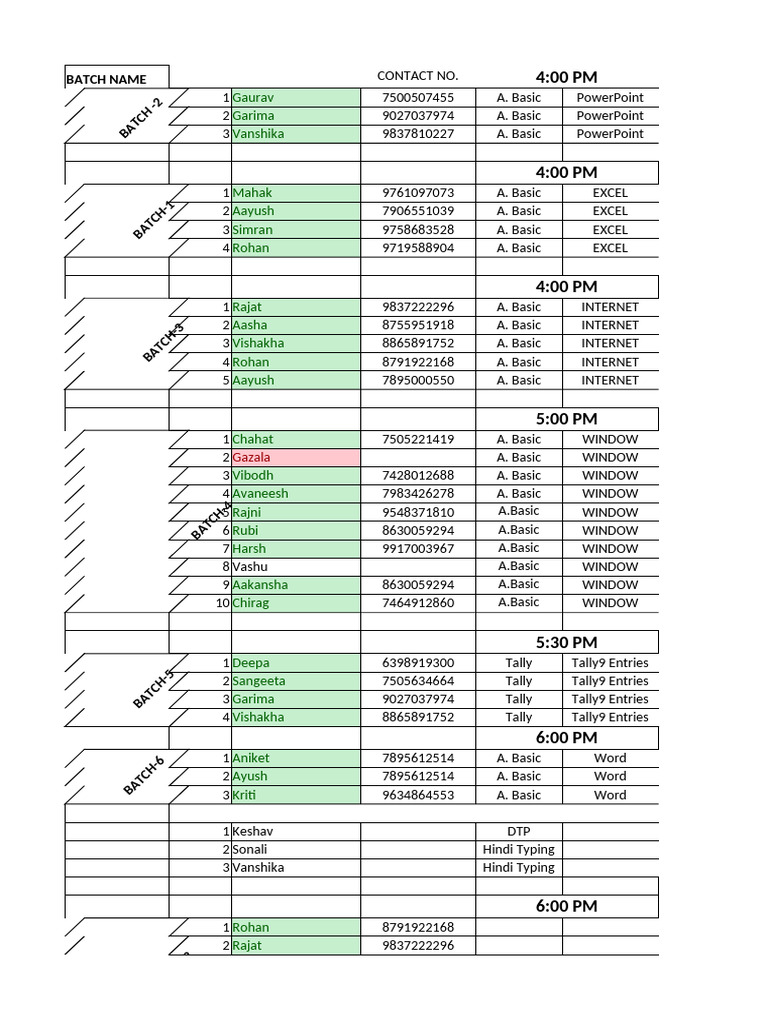 Online Class Shedule-1 | PDF