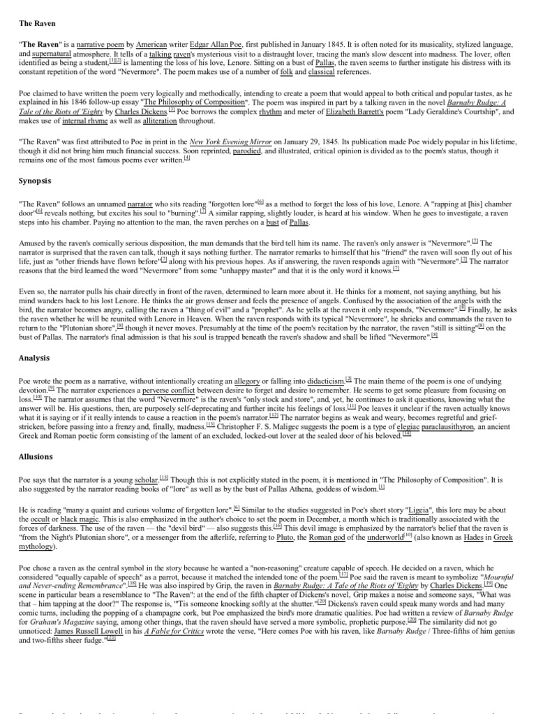 Analysis | Download Free PDF | The Raven | Poetry