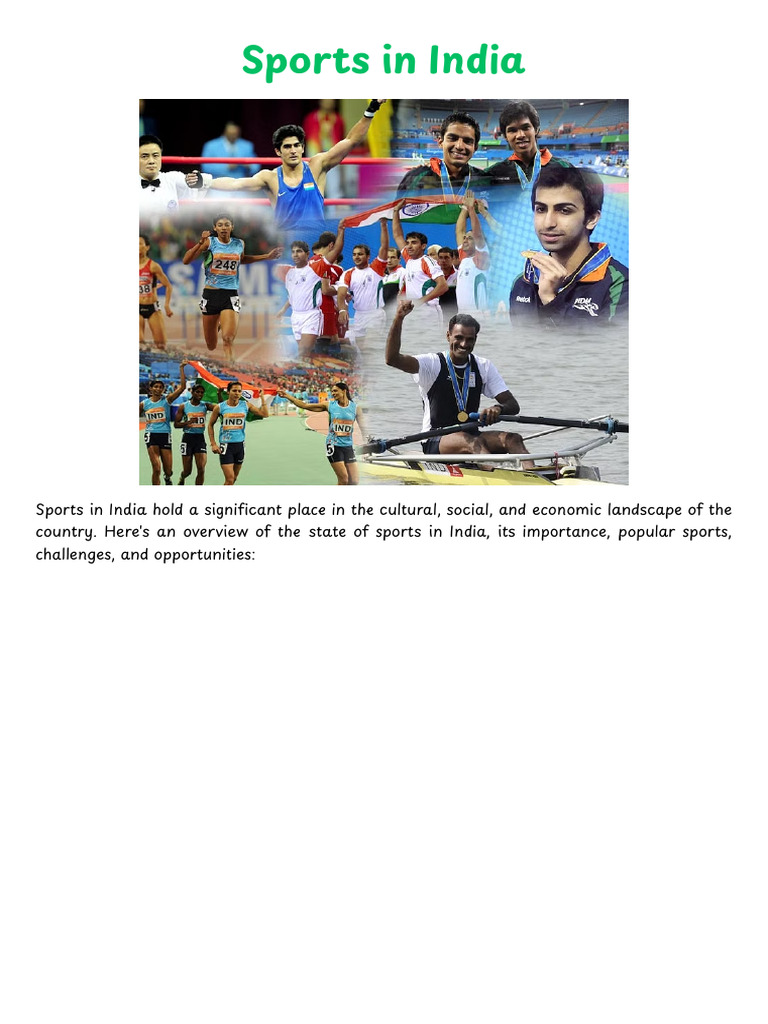 FOR FINALS Sports in India | PDF | Sports | Infrastructure