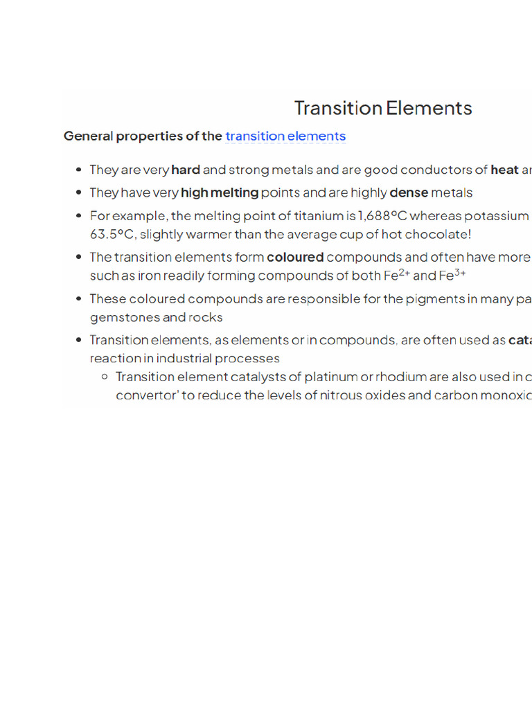 Transition Metals PDF | PDF