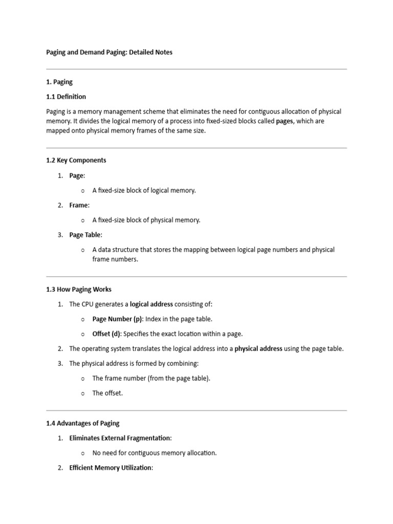 Paging and Demand Paging | PDF | Computer Data Storage | Computer Science