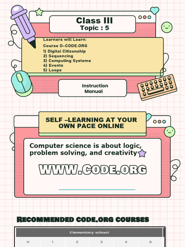 Grade-III Topic-5-Fun With Coding CourseD@ | PDF