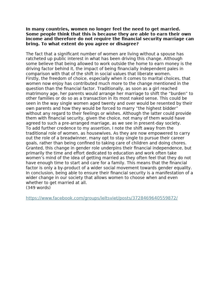 Woman No Need To Get Married | PDF