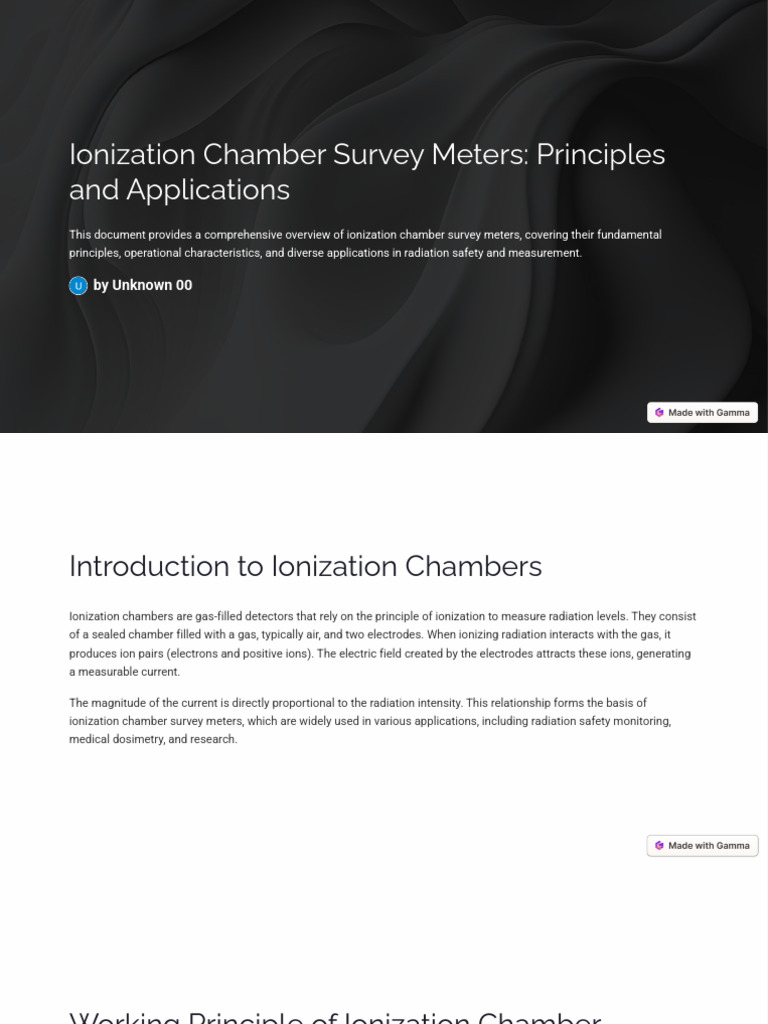 Ionization Chamber Survey Meters Principles and Applications | PDF ...