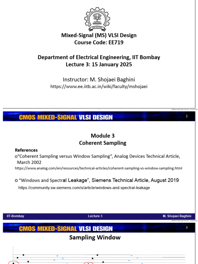 MSB EE719 2025 Lect03 - TH - PartI | PDF | Sampling (Signal Processing) | Telecommunications
