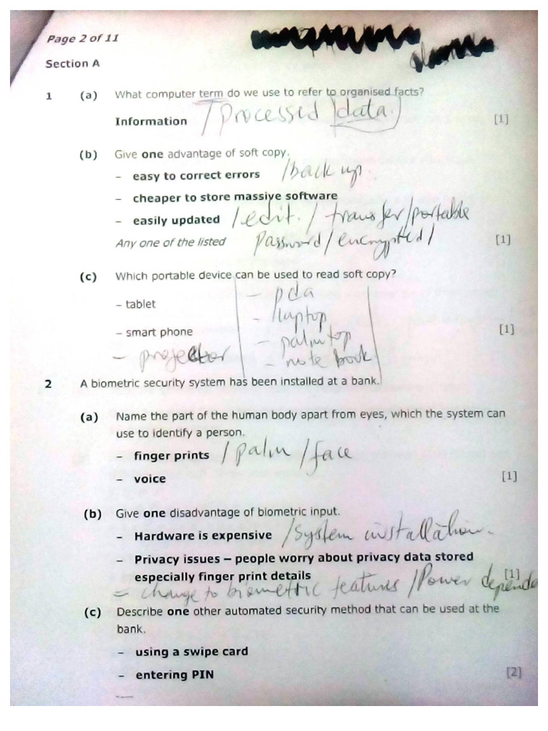 2017 Computer Studies Grade 12 Internal Mark Scheme | PDF
