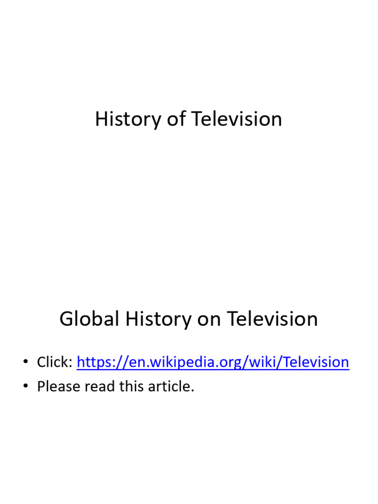 Evolution of Global Television History | PDF | Television | Information ...