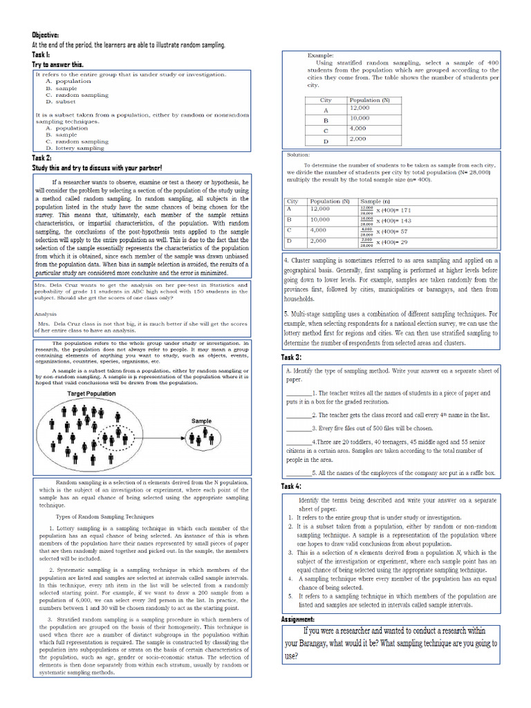 Illustrating Random Sampling | PDF