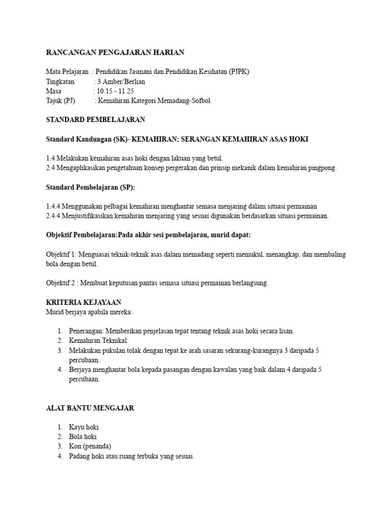 RPH PJPK Week 2 | PDF