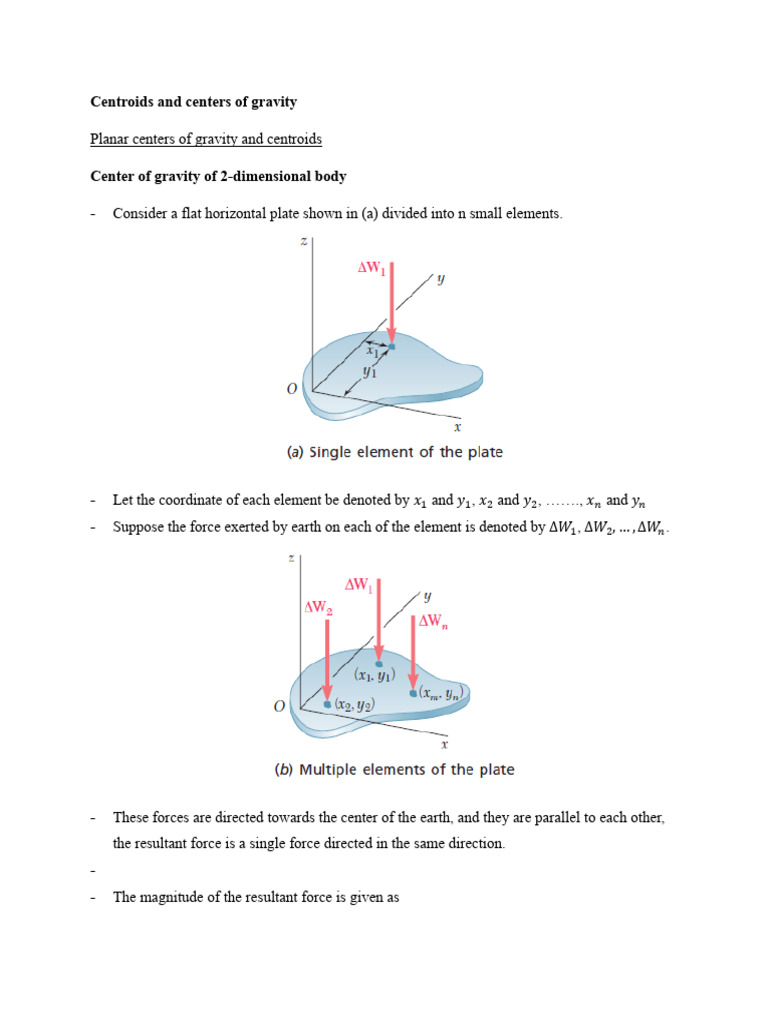 Centroids & Gravity Centers Explained | PDF | Cartesian Coordinate ...