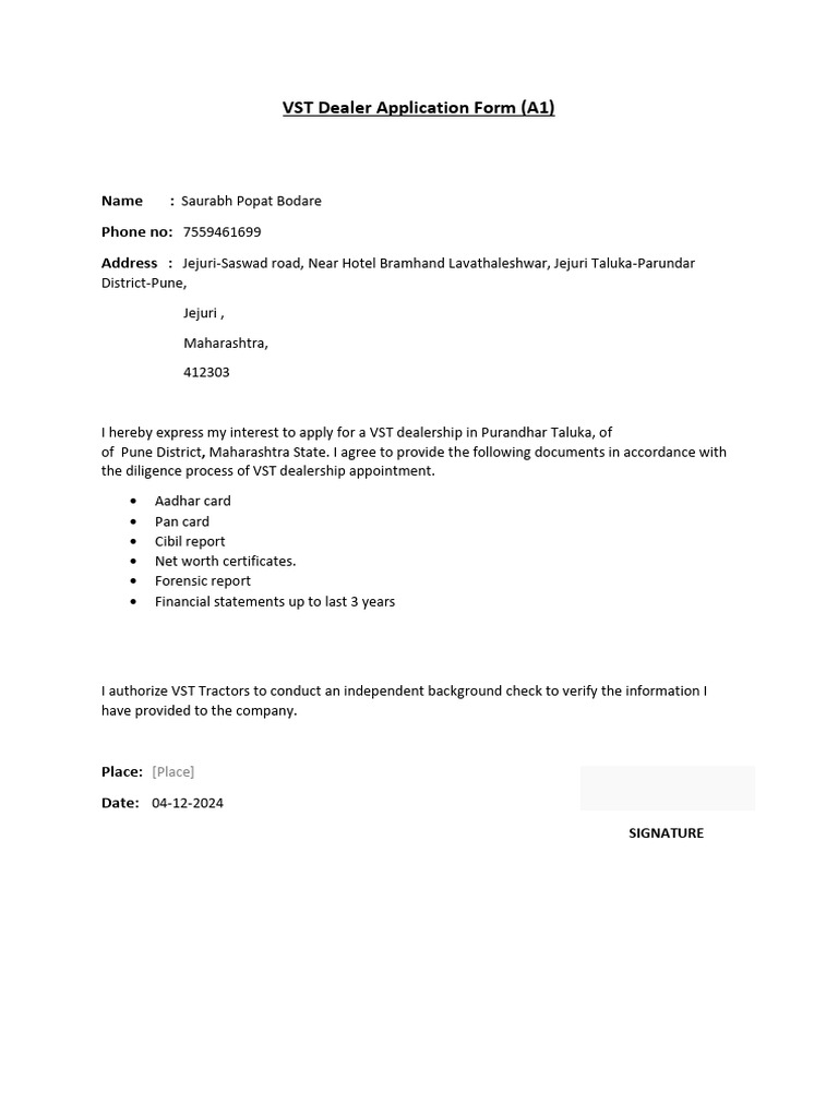 A1-Application Form (1) 655184461 | PDF