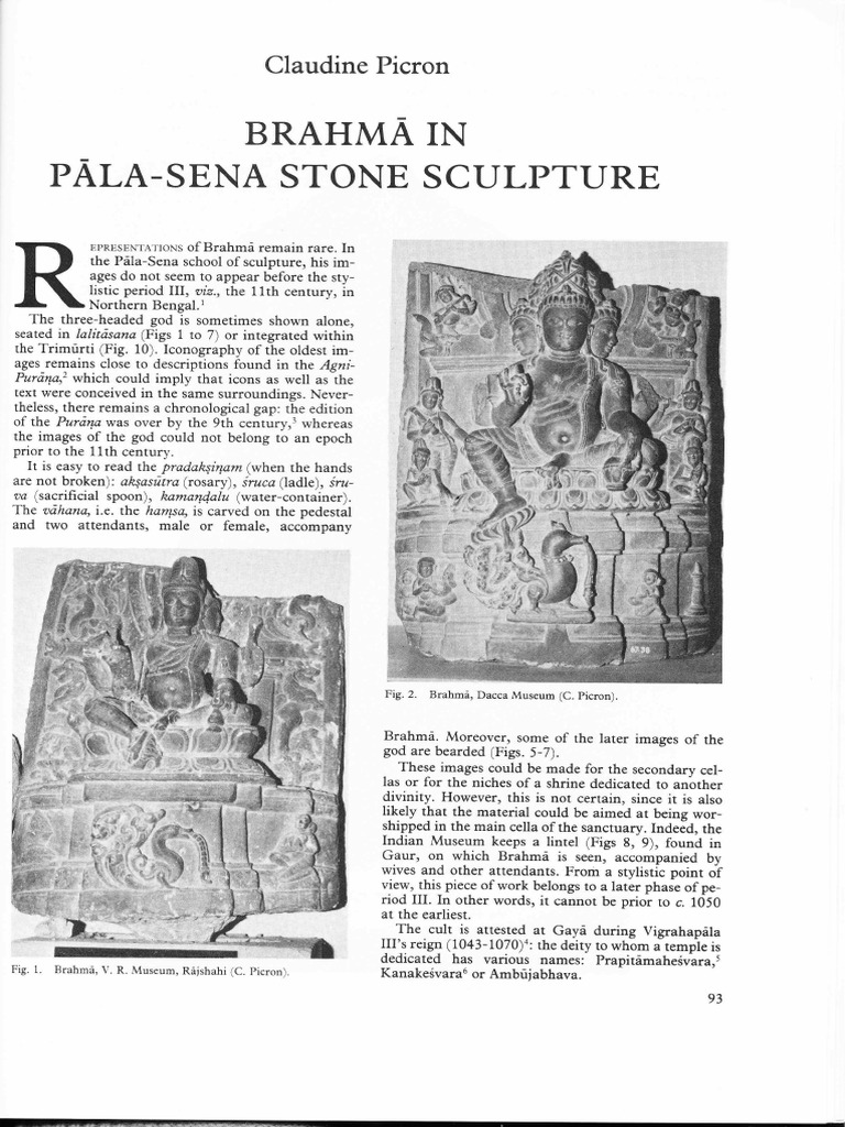 Brahma in Pala Sena Stone Sculpture Orie | PDF | Shiva | Deities