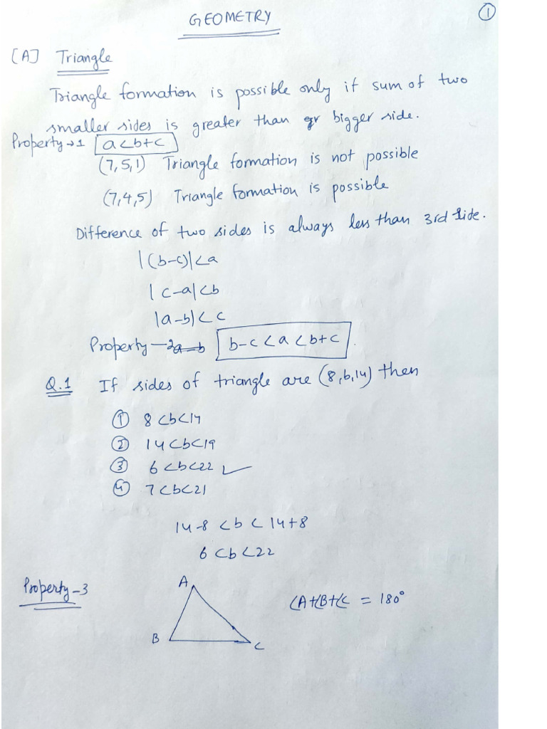 Geometry Handwritten Notes in English | PDF