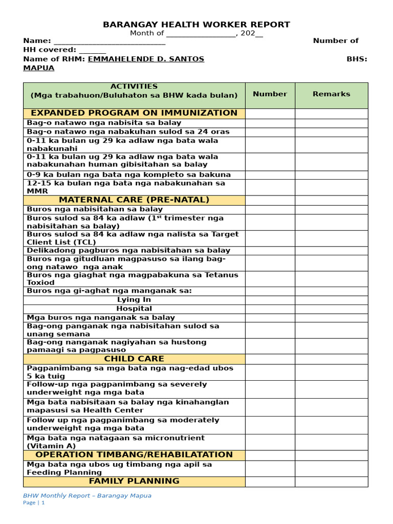 MONTHLY REPORT | PDF