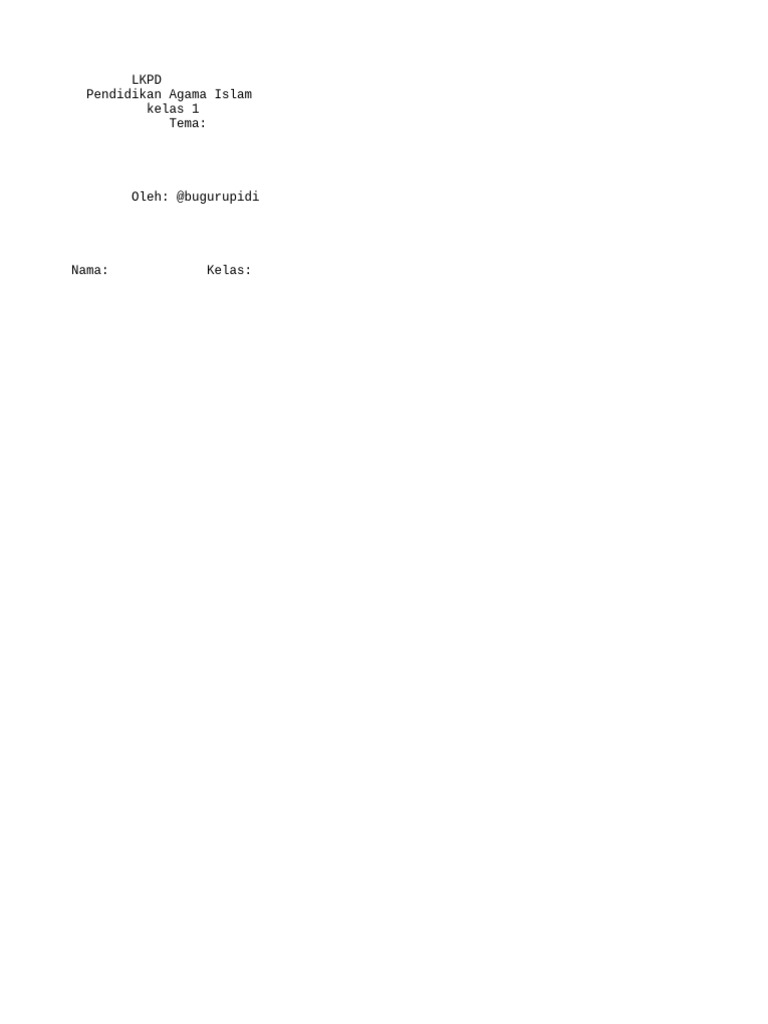 LKPD Basmalah dan Hamdalah Kelas 1 | PDF