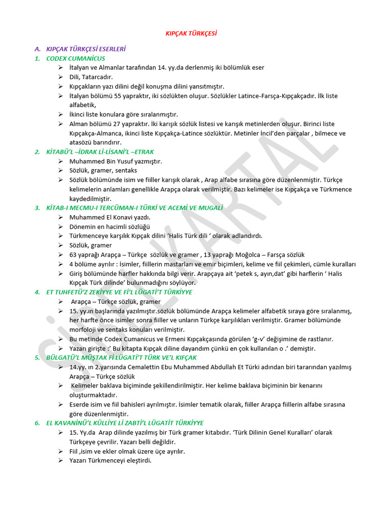 2022 Kipçak Türkçesi̇ | PDF