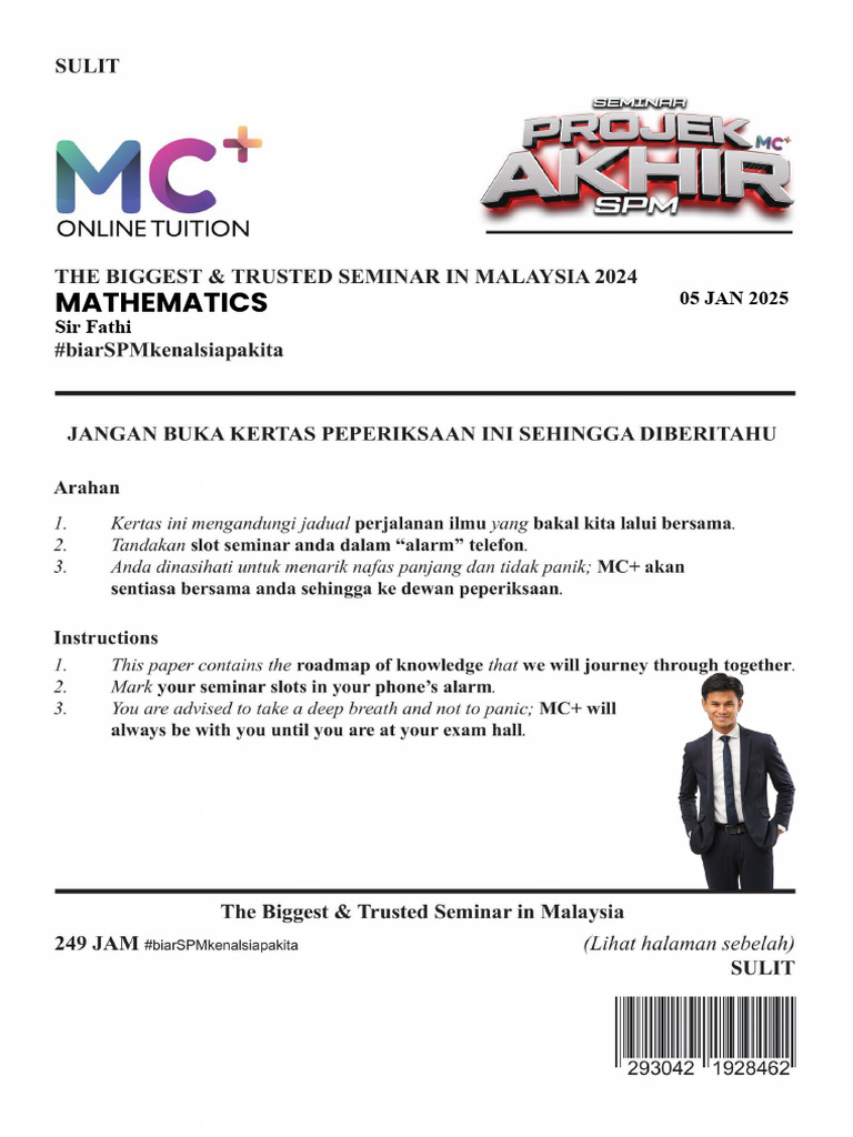 Seminar Projek Akhir SPM Mathematics Sir Fathi 05.01.2025 | PDF