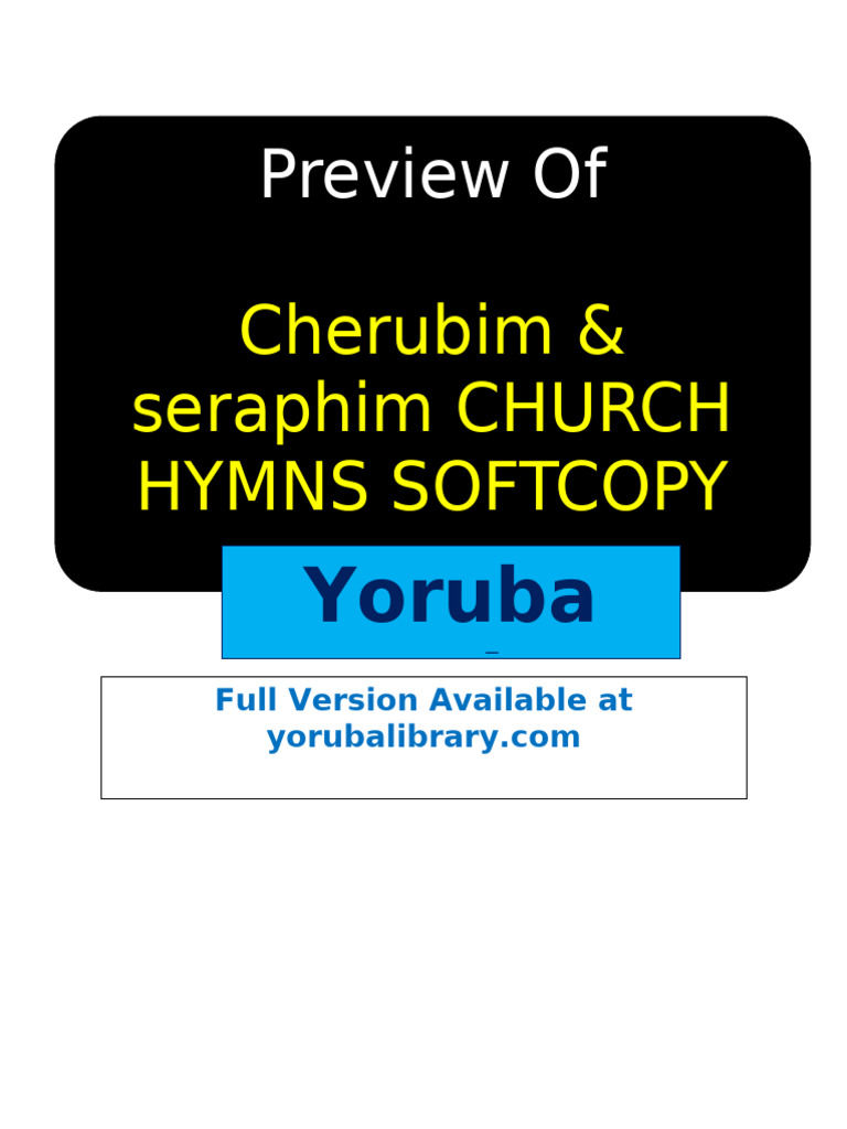 Cherubim and Seraphim Church Hymn Yoruba Version | PDF