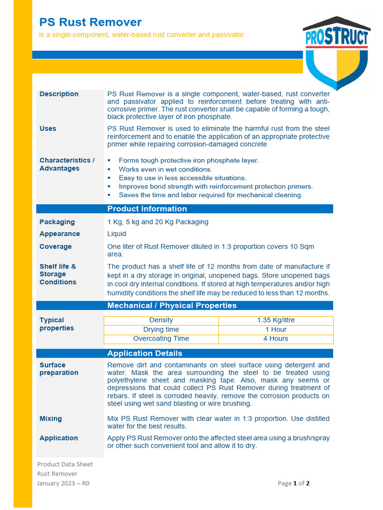 5. Rust Remover | PDF | Corrosion | Rust