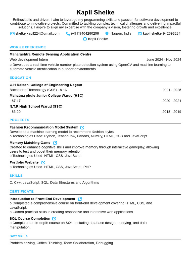 New Kapil Resume | PDF
