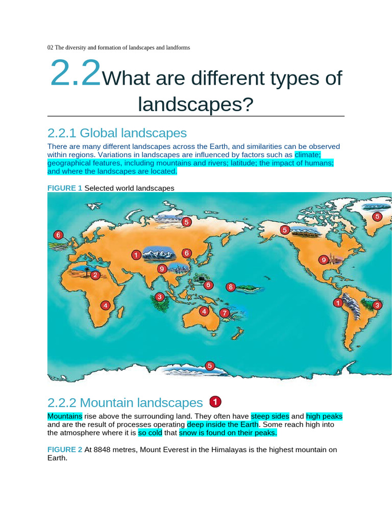 What Are Different Types of Landscapes | PDF | Mountains | Desert