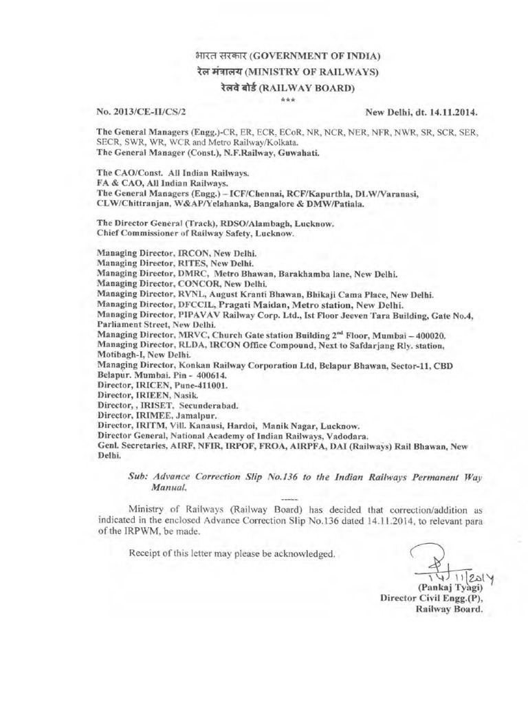 Correction Slip No - 136 | PDF