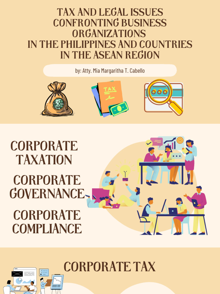 Atty. Cabello - Tax and Legal Issues | PDF | Corporate Tax In The ...