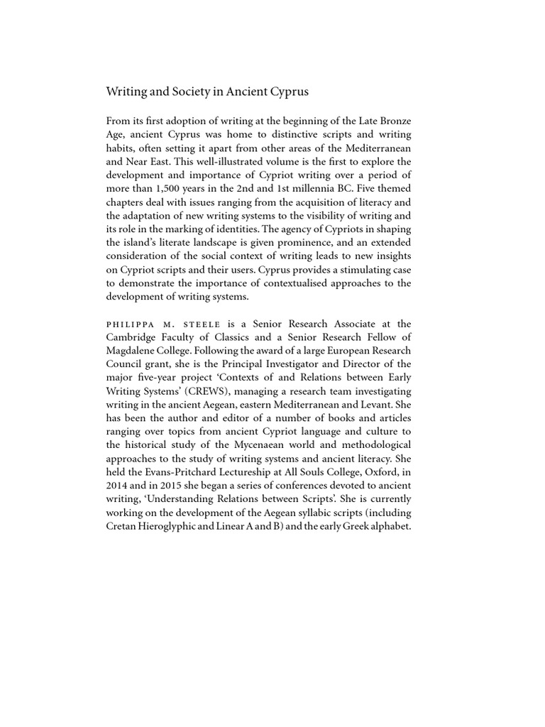 (Cambridge classical studies) Philippa M. Steele - Writing and Society ...