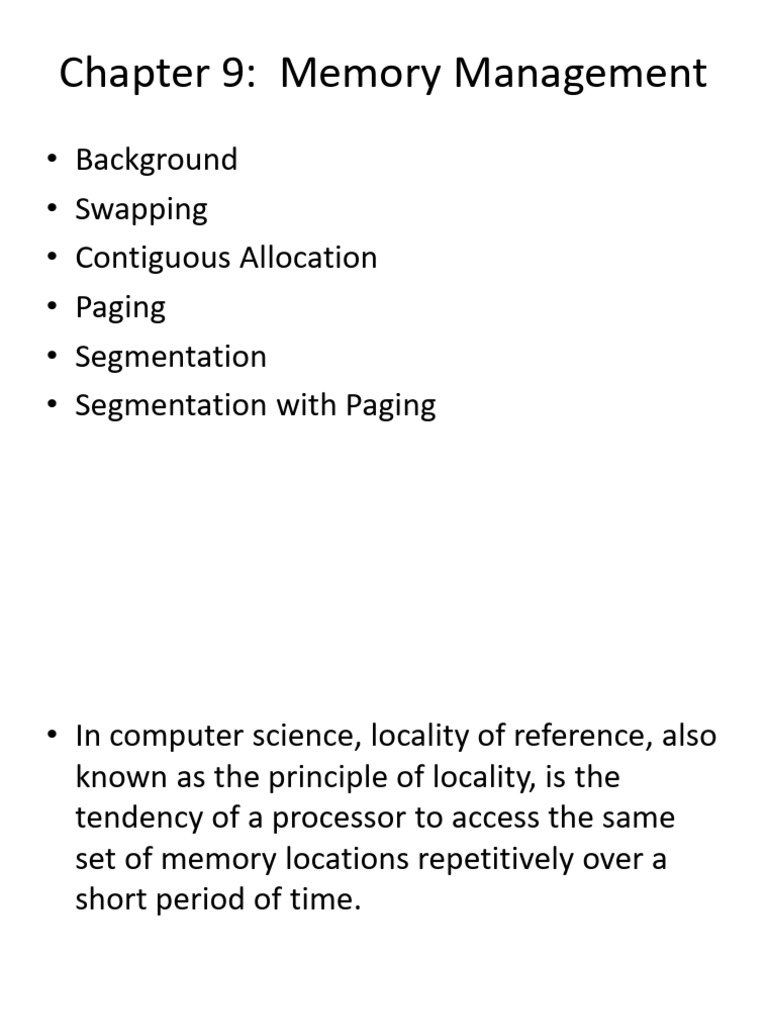 Memory Mgt | PDF | Operating System | Process (Computing)