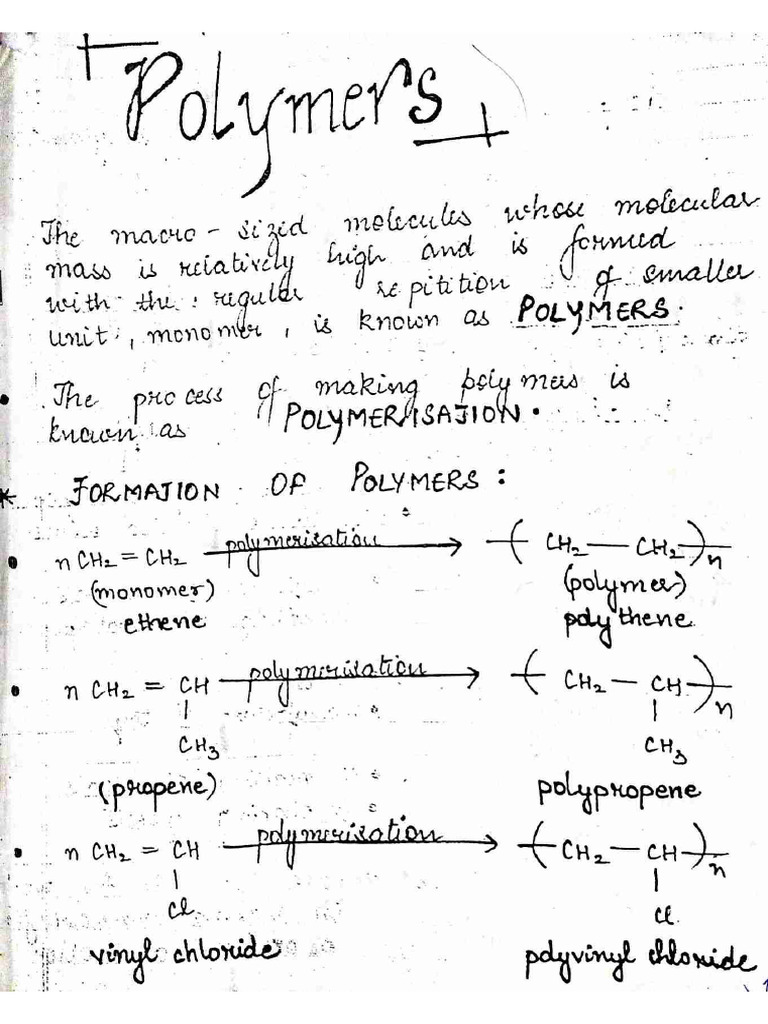Polymers Handwritten | PDF