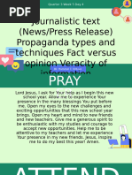 ENG 7 Q3 14 Identify The Text Type Appropriate For One's Topic, Purpose ...