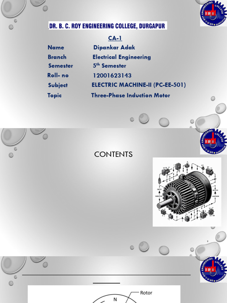 DipankarAdak CA1 | PDF | Electric Motor | Electromagnetic Induction