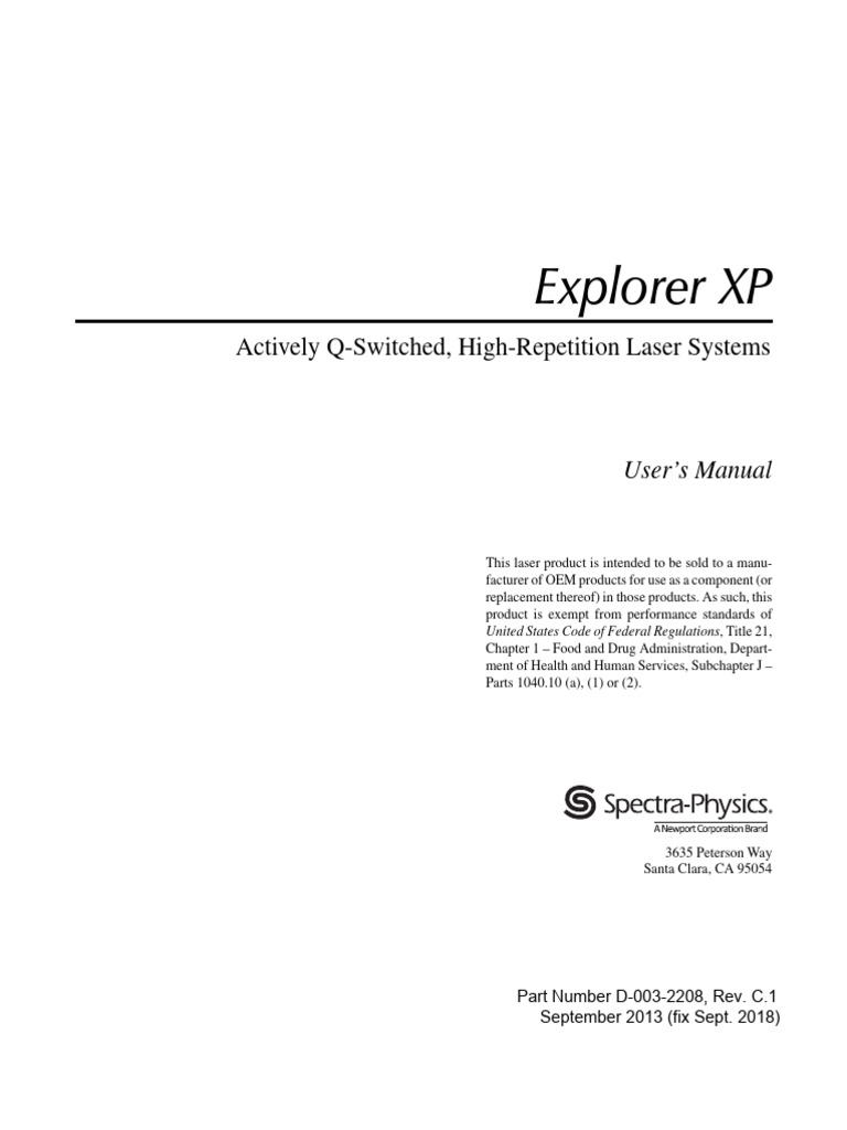 D-003-2208, Rev. C.1, Explorer XP Users Manual | PDF | System