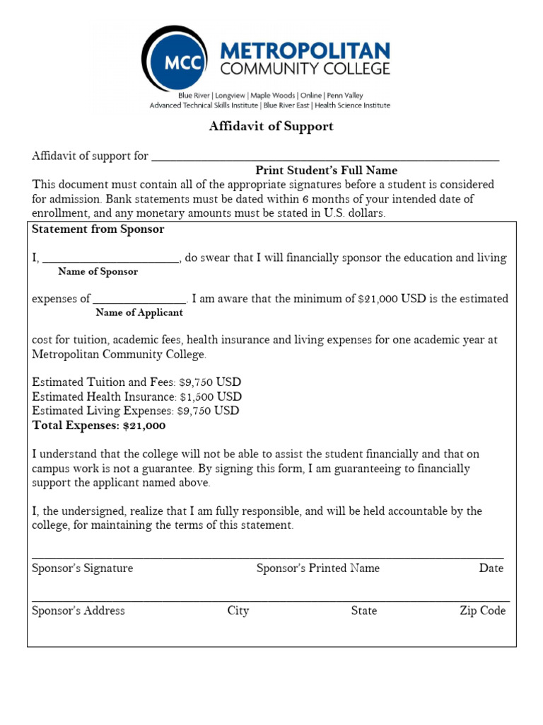 Affidavit Support | PDF