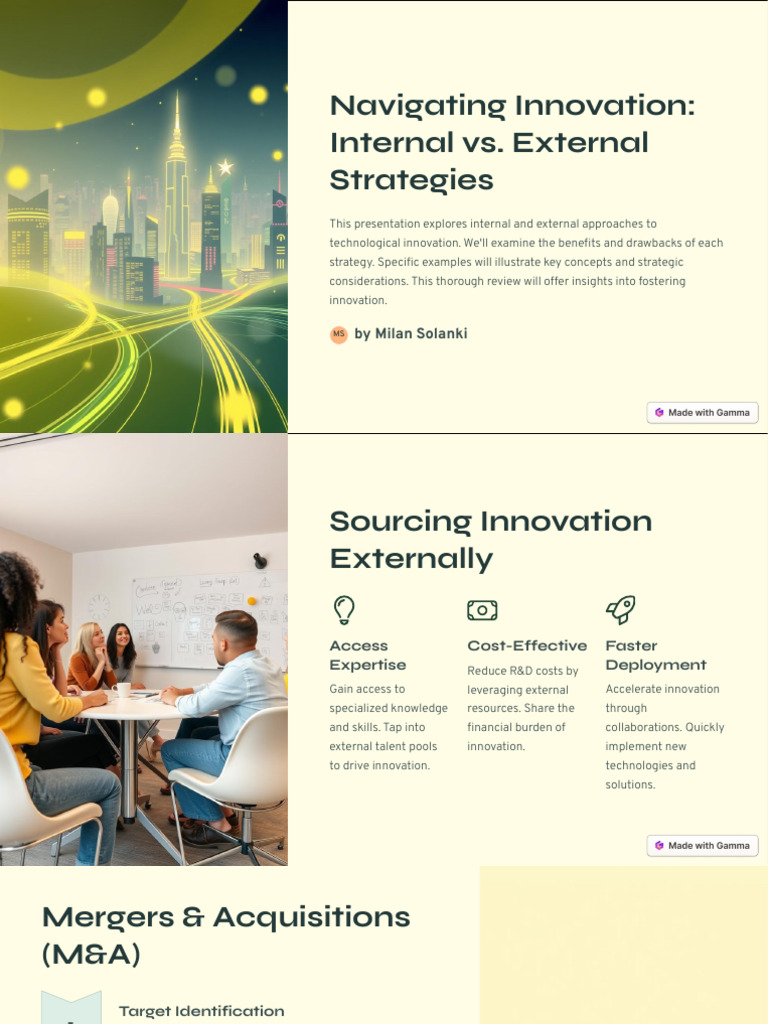 Navigating Innovation Internal vs External Strategies | PDF | Mergers ...