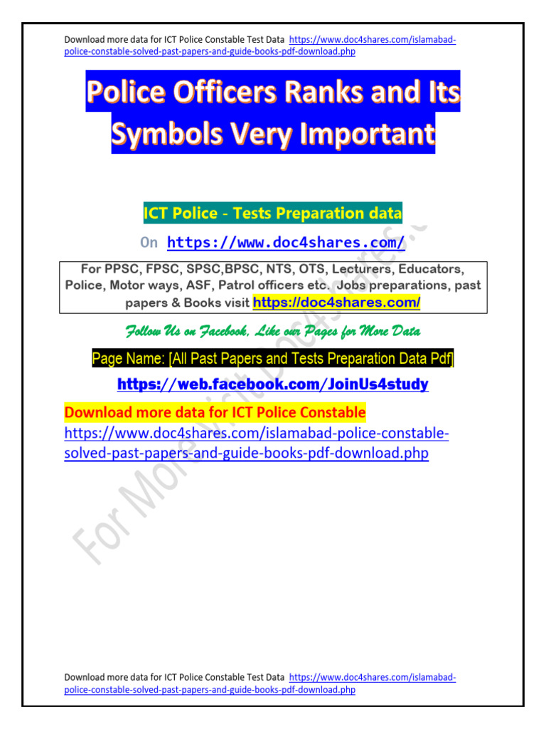 Police Officers Ranks and Its Symbols Very Important | PDF