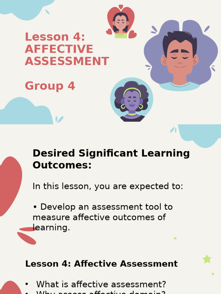 LESSON 4 Affective-Assessment | PDF | Affect (Psychology) | Attitude ...