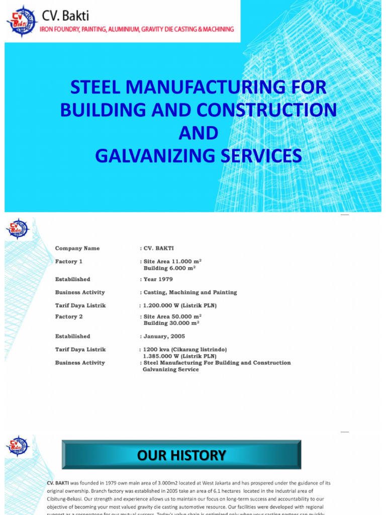Presentation Slide CV BAKTI - Steel Manufacturing - 220825 - 145632 | PDF